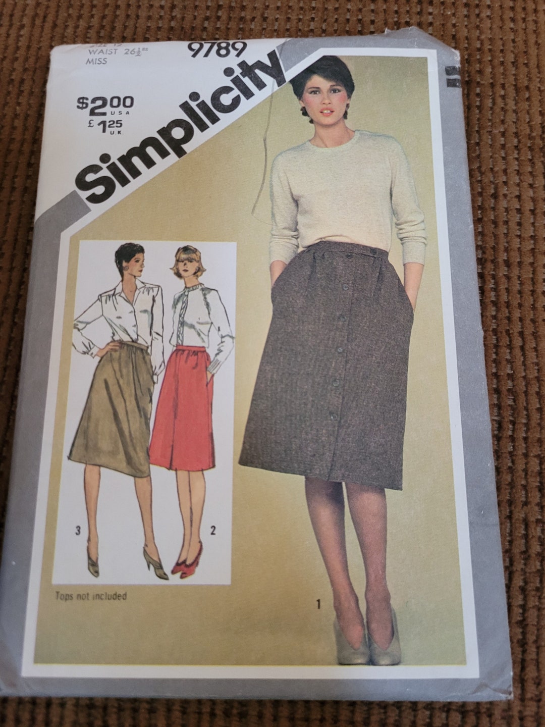 Vintage UNCUT 80's Simplicity Misses Sz 12 Slim Fitting Skirt Pattern ...