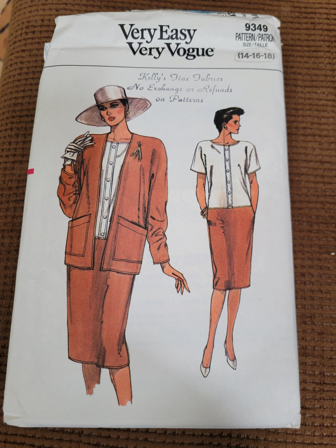 Vintage 80's UNCUT Very Easy Very Vogue Misses Sz 14, 16, 18 Jacket and ...