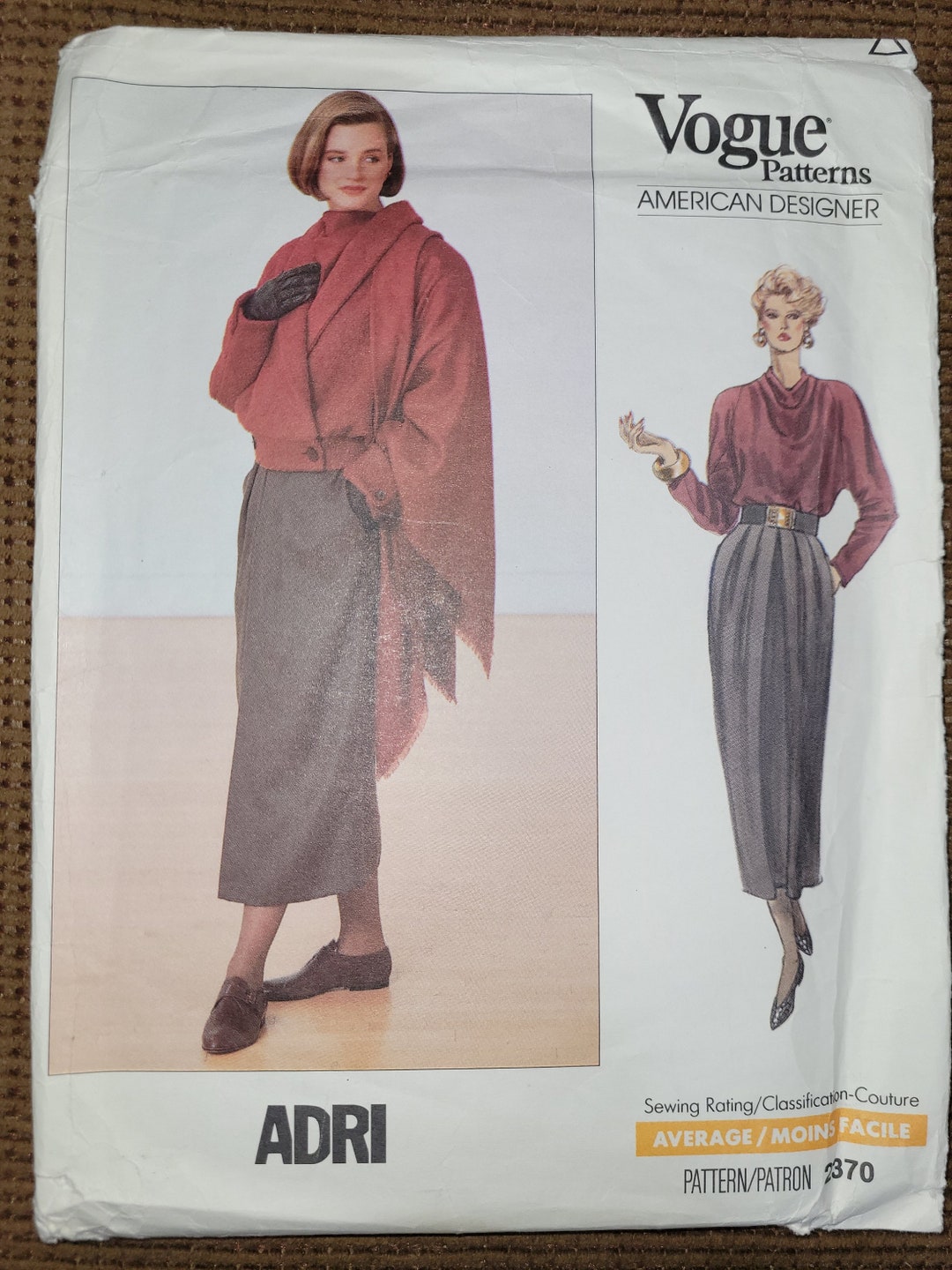 Vintage UNCUT Vogue American Designer Adri Misses Sz 14, 16, 18 Jacket ...