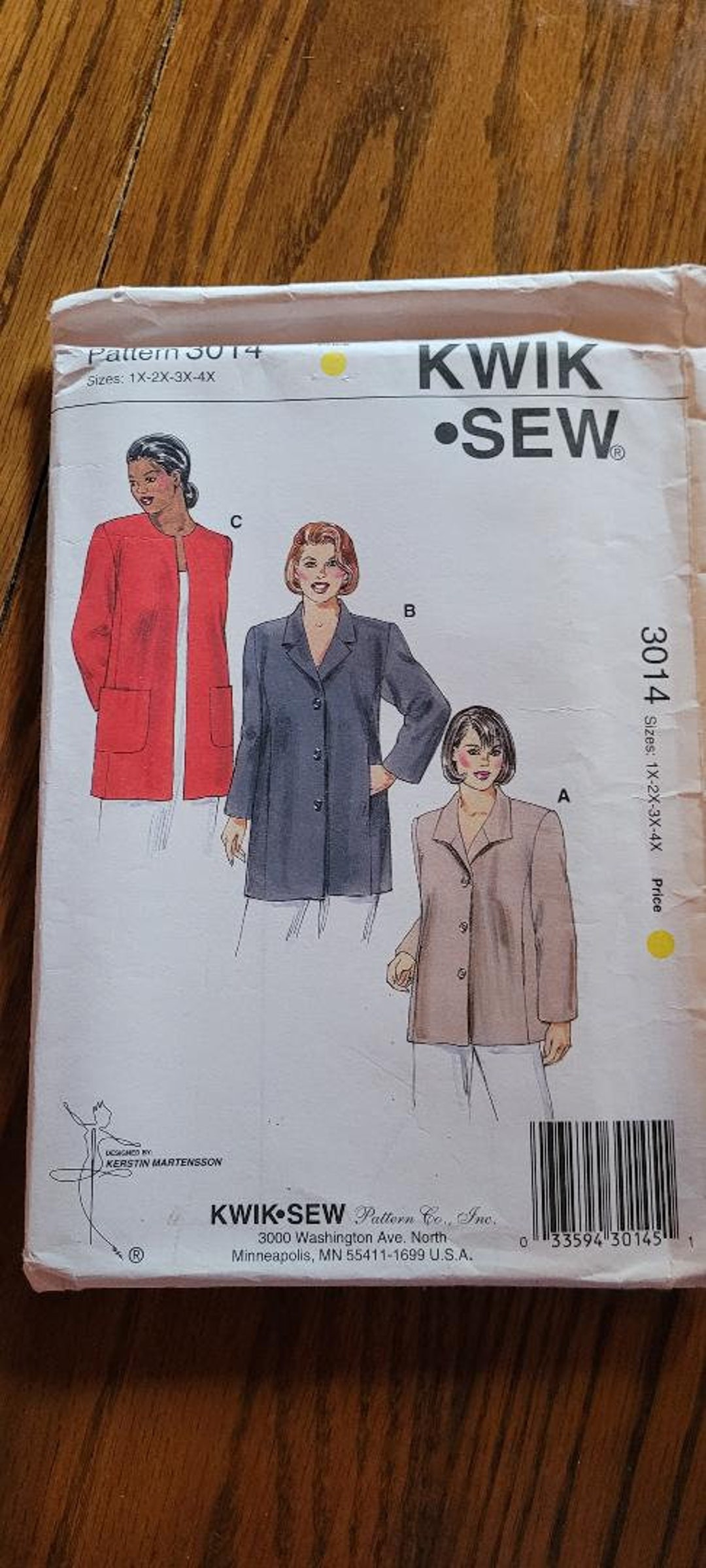 Vintage UNCUT Kwik Sew Plus Sizex 1X-4X Jackets Pattern 3014 - Etsy