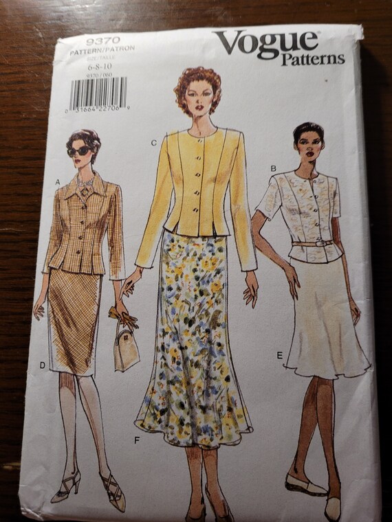 Vintage 90's UNCUT Vogue Patterns Misses Sizes 6810 - Etsy