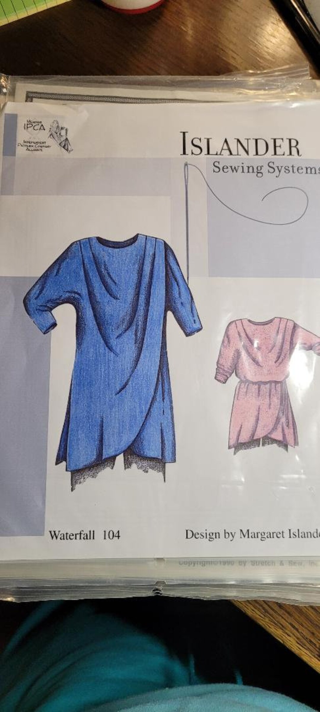 Vintage 90's UNCUT Islander Sewing Systems Waterfall Draped Tunic ...