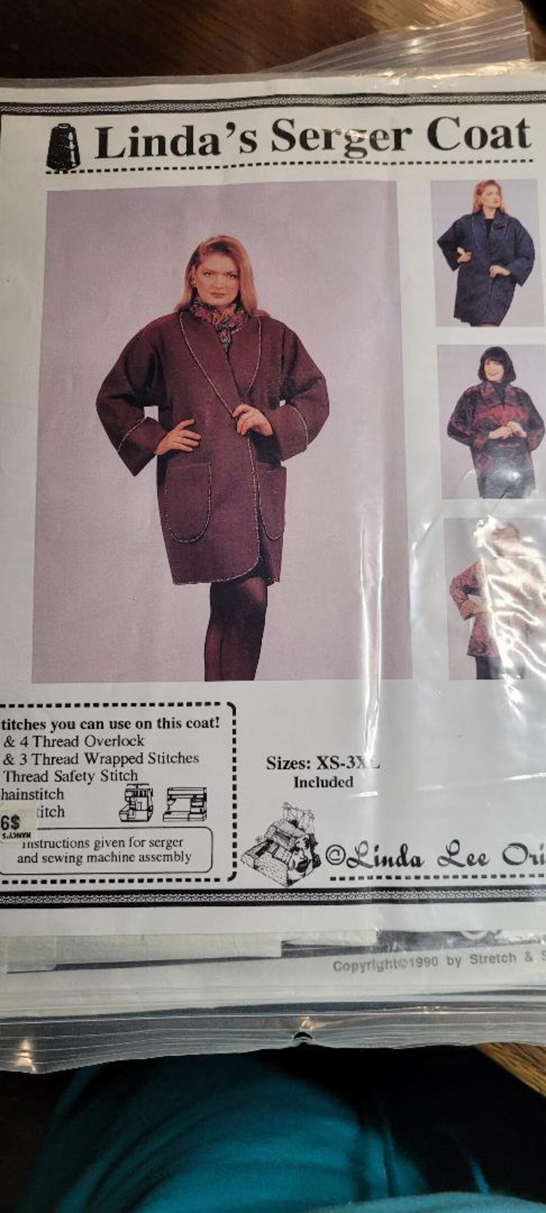Vintage UNCUT 90's Linda's Serger Coat Pattern Sz XS-3XL - Etsy