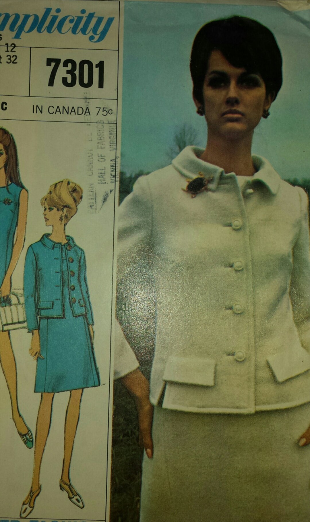 1967 Vintage Simplicity Sz 12 Designer Fashion Dress and Jacket Set, 7301 - Etsy