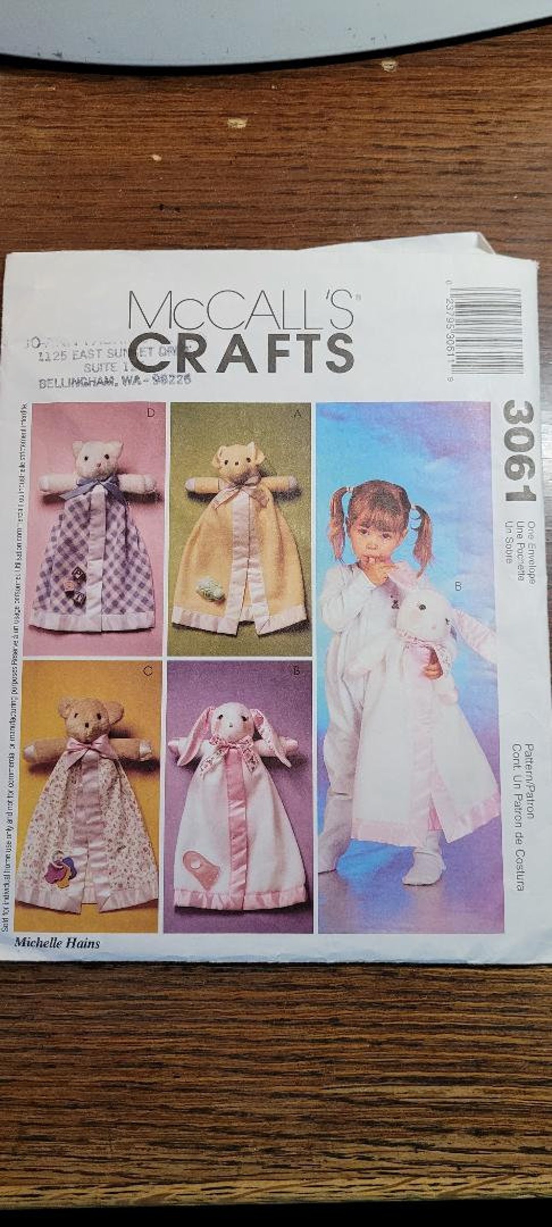Mccalls Crafts UNCUT Blanket Buddies Pattern 3061 - Etsy
