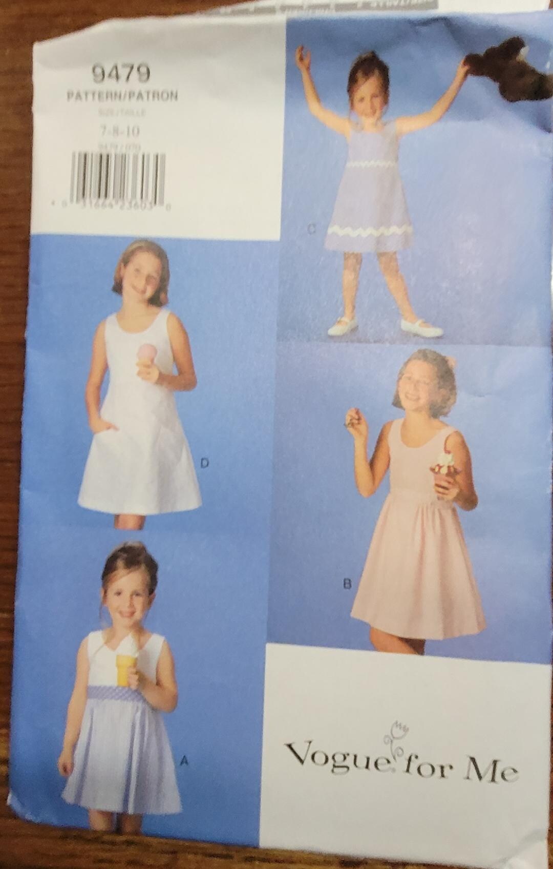 Adorable Rare Out of Print Vogue for Me Girls Sizes 7, 8, 20 Sleeveless ...