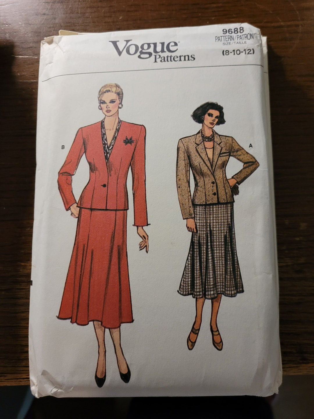 Rare Vintage UNCUT Vogue 80's Misses Sizes 8, 10, 12 Semi Fitted, Lined ...