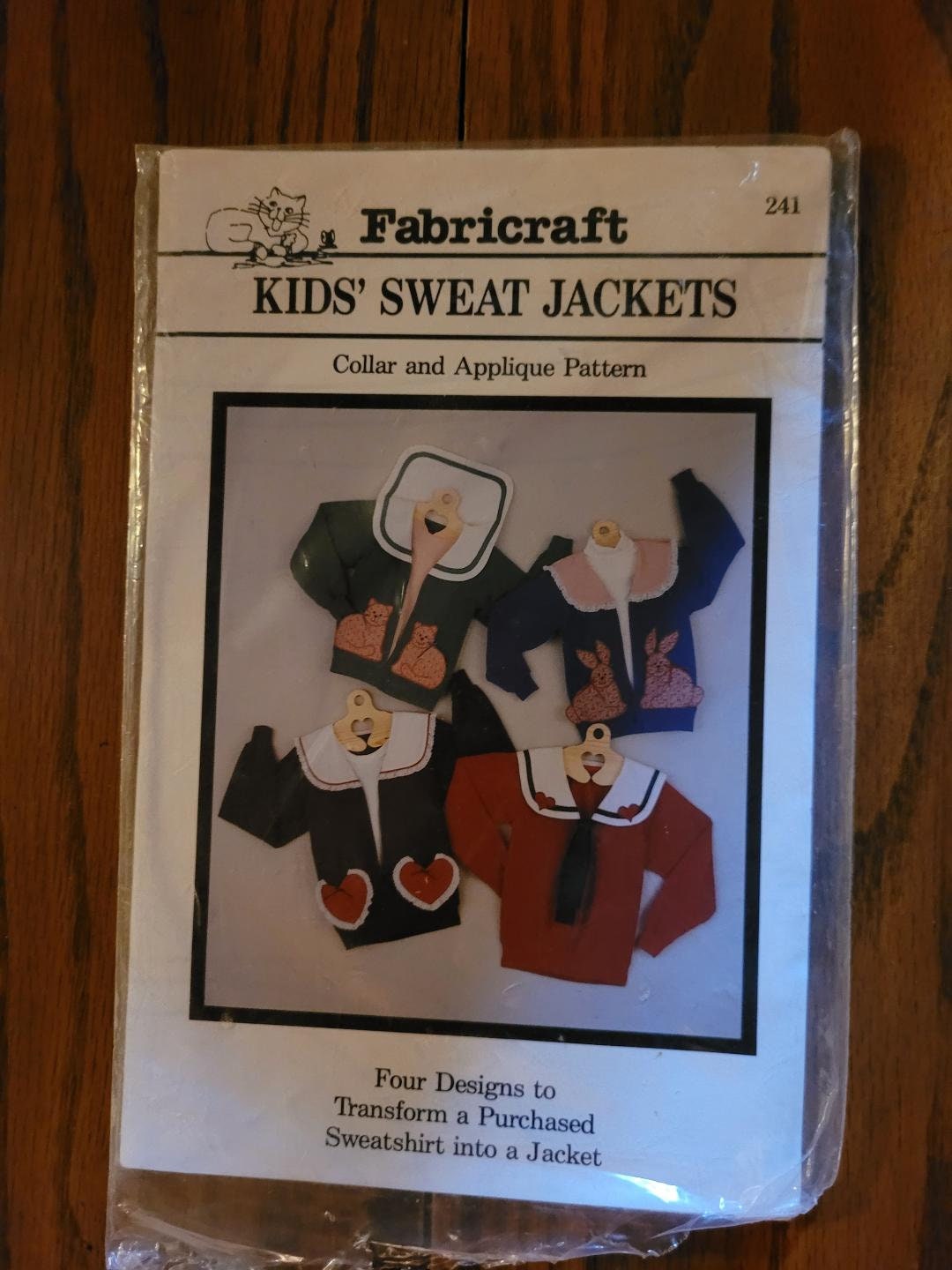 Fabricraft UNCUT Kids' Sweat Jackets Collar and Applique Pattern - Etsy