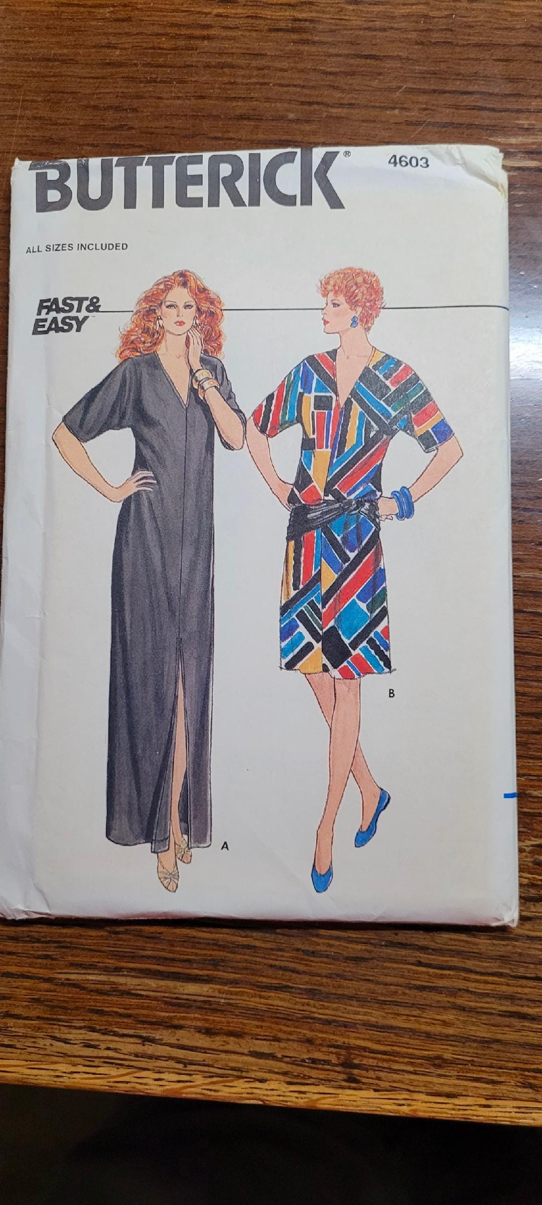 Butterick 80's UNCUT Fast & Easy Misses Sizes 6-22 Pullover Dress ...