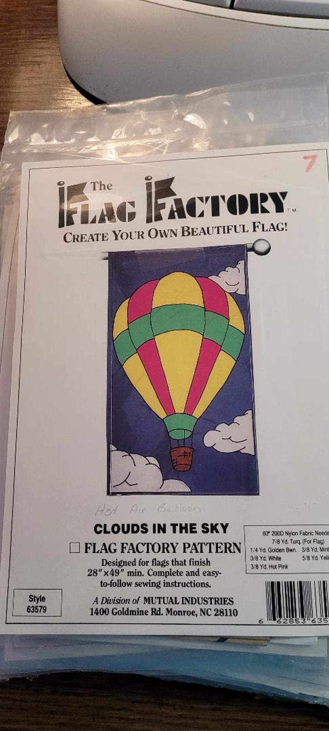 The Flag Factory Hot Air Balloon Flag Pattern 63579 - Etsy