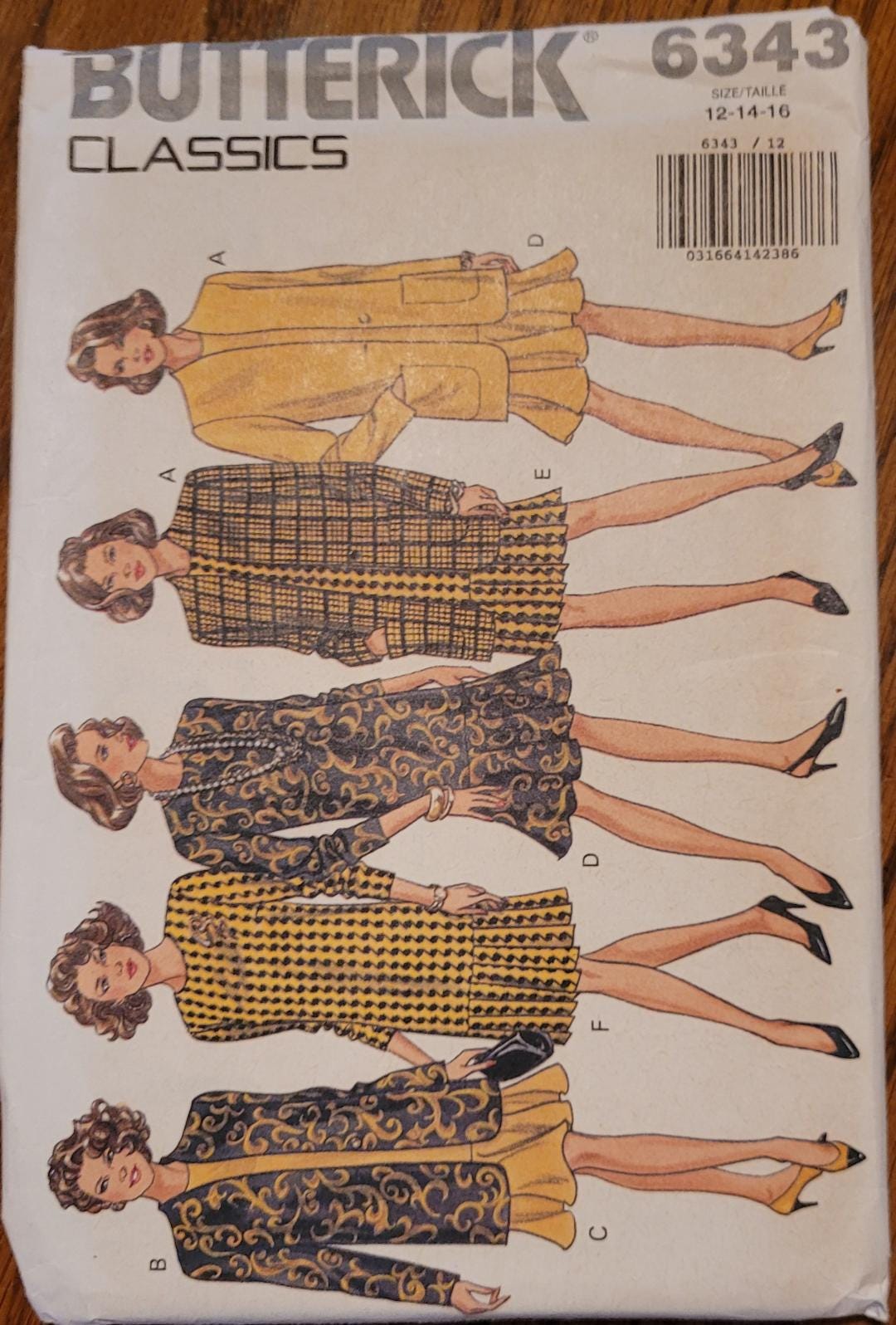 Butterick Classics UNCUT 90's Misses Sz 12, 14, 16 Jacket and Dress ...