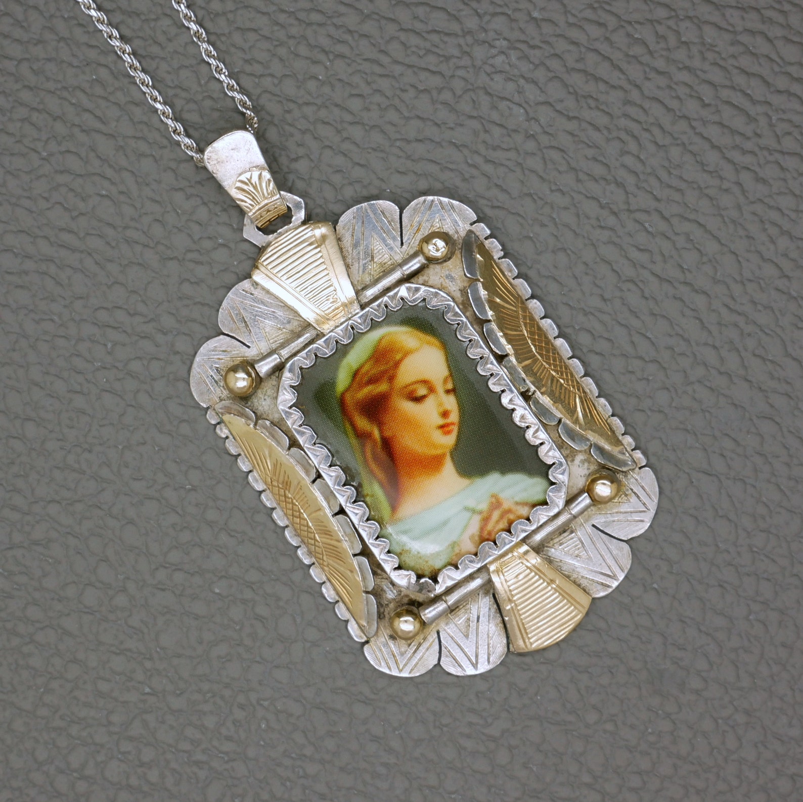 Virgin Mary With Blue Veil Pendant With Optional 20 - Etsy