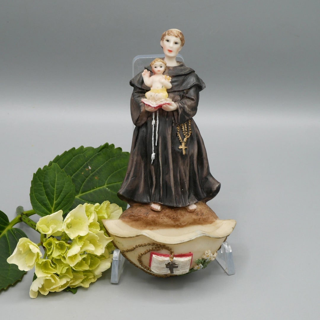 Vintage St Antony & Baby Jesus Holy Water Font - Catholic Wall Decor ...