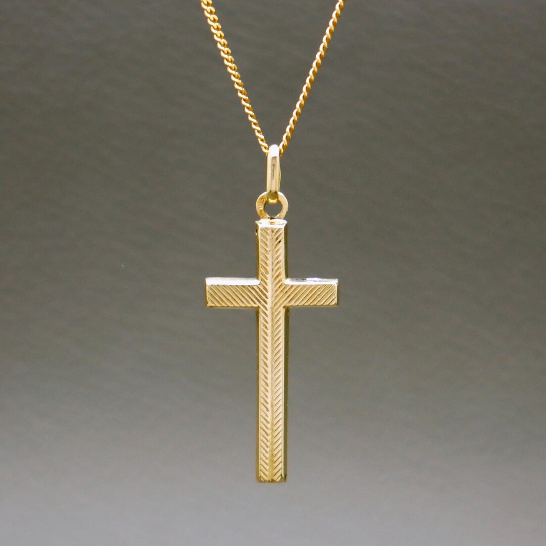 Small 14K Gold Cross Pendant - Christian Faith Symbol, Religious ...