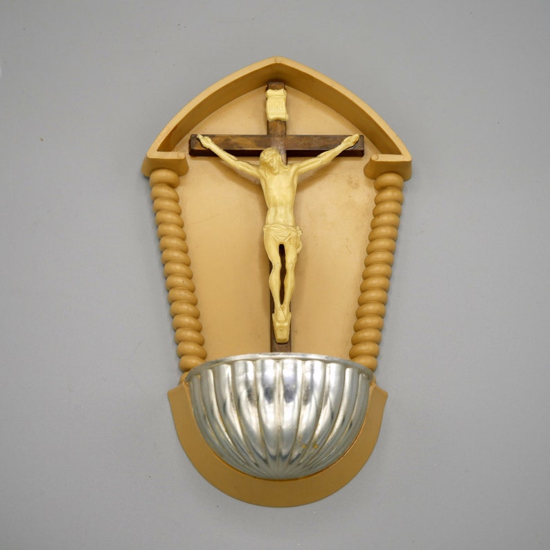 Holy Water Font H17cm Vintage Wall Crucifix INRI Jesus | Etsy