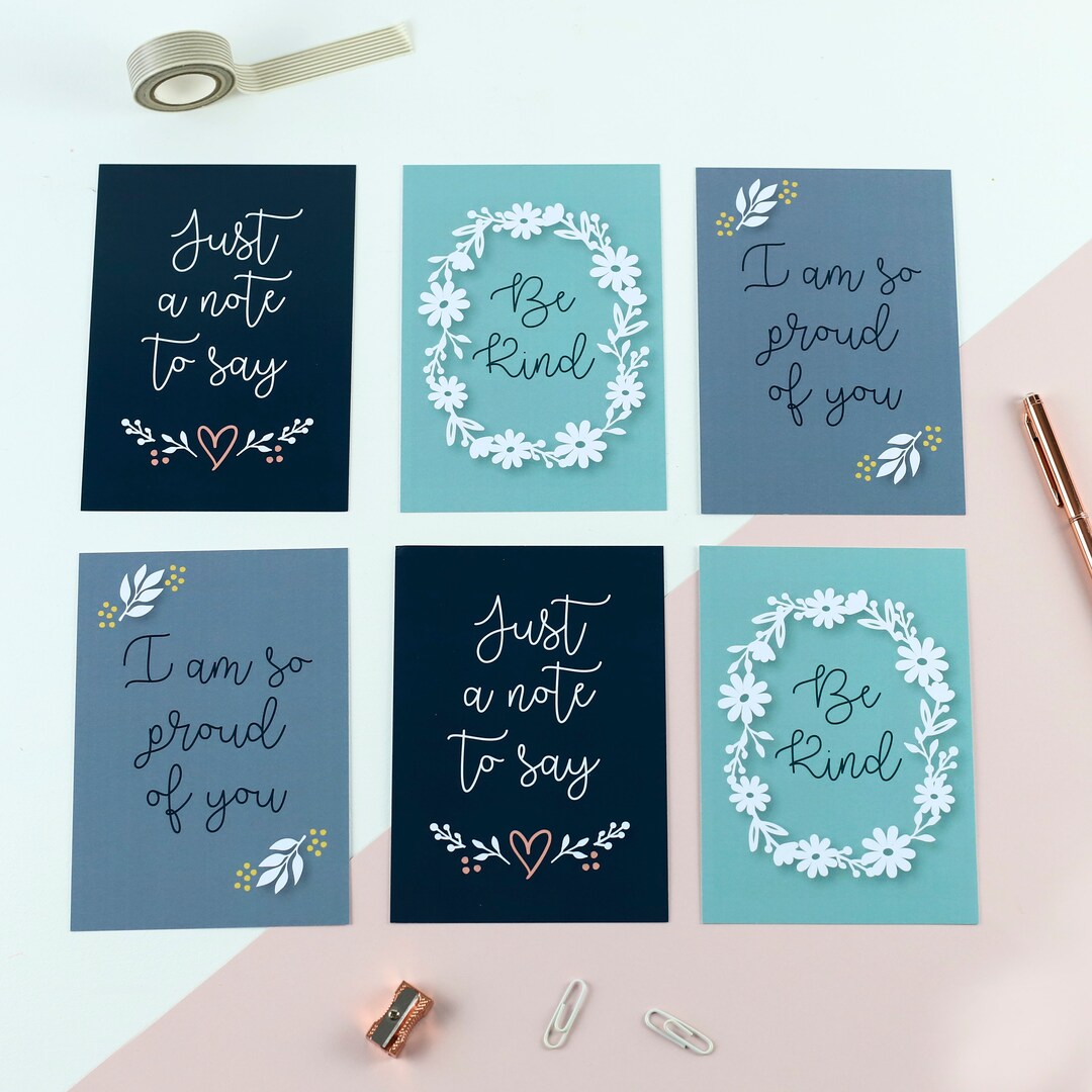Just a Note to Say Postcards set of 6 Motivational - Etsy