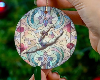 Girls Gymnastics Christmas Ornament, Personalized Gymnast Ornament ...