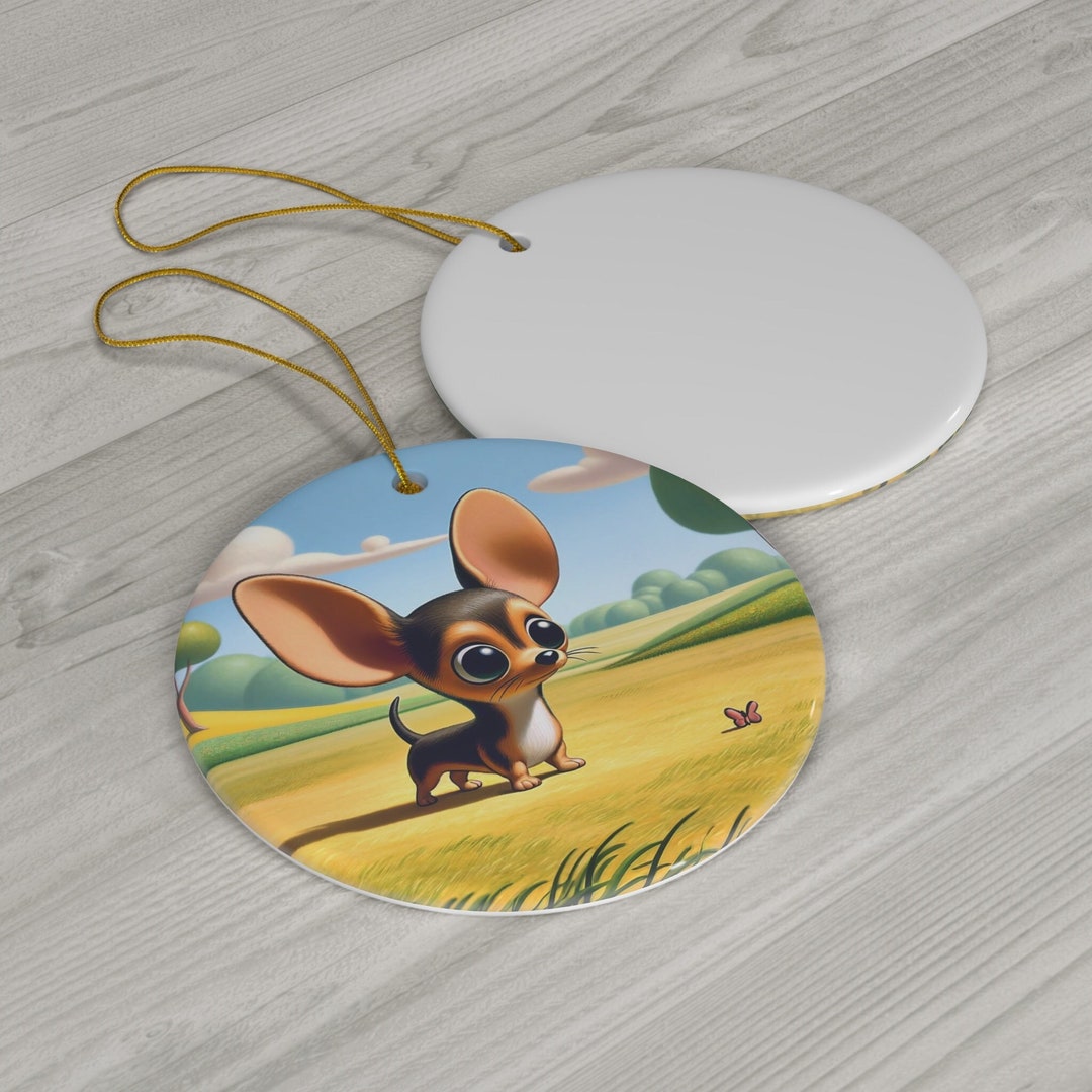 Chiweenie Ornament Cute Chiweenie Art Chiweenie Ornaments, Chiweenie ...