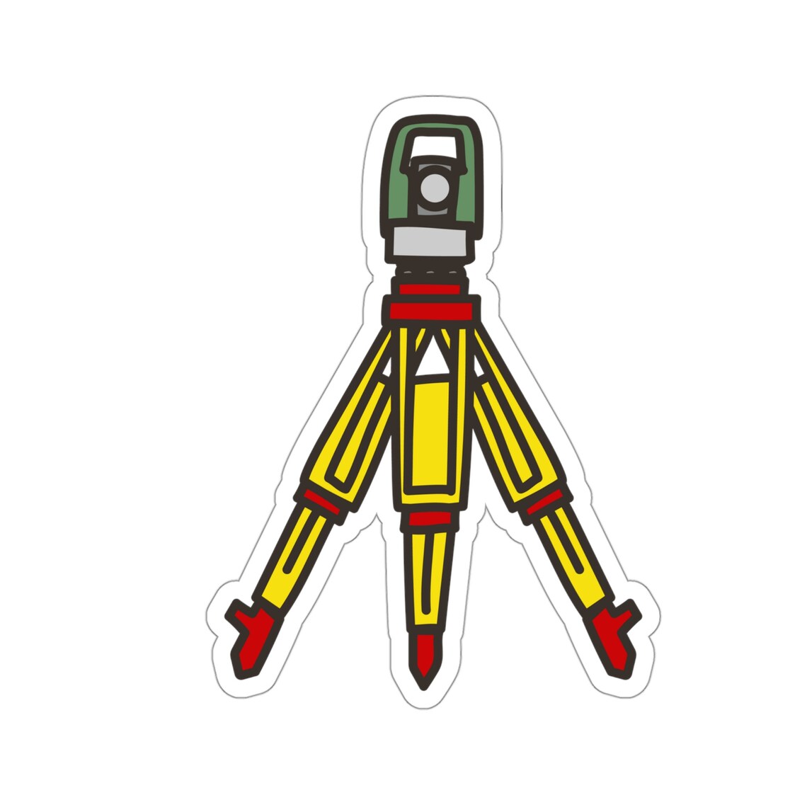 Land Surveyor Gift Cartoon Land Surveyor's Total Station, Indoor Use ...