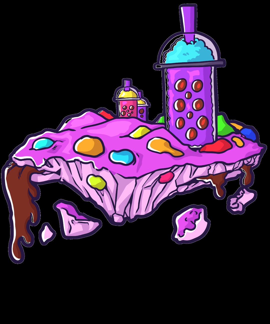 Colorful Bota Tea Cookie Asteroid Design Whimsical Cosmic Confectionery ...