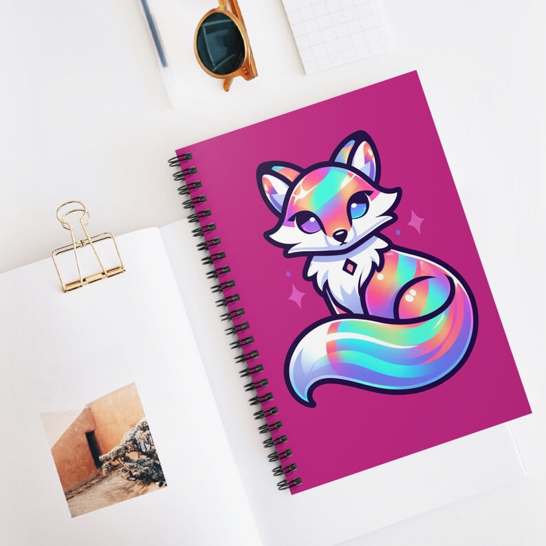 Therian Rainbow Fox Spiral Notebook Therian Gear - Etsy