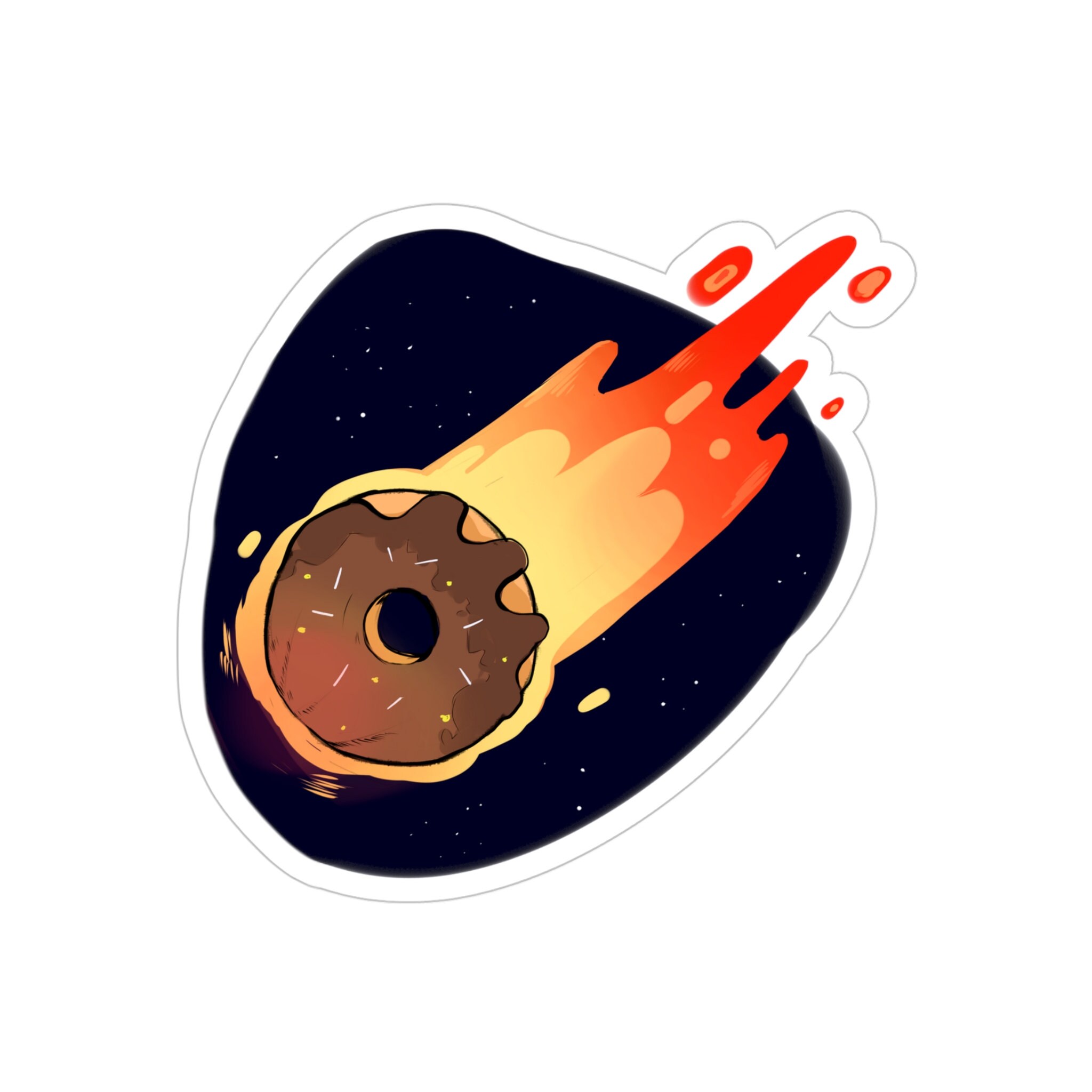 Space Donut UFO Meteor Sticker for Skateboard, Clipboard Hydro Flask ...