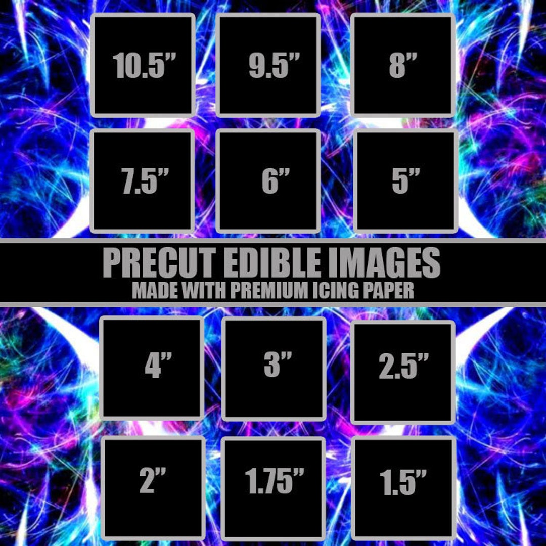 PRECUT CUSTOM Squares Edible Image Topper Birthday Icing Cupcake Favors ...