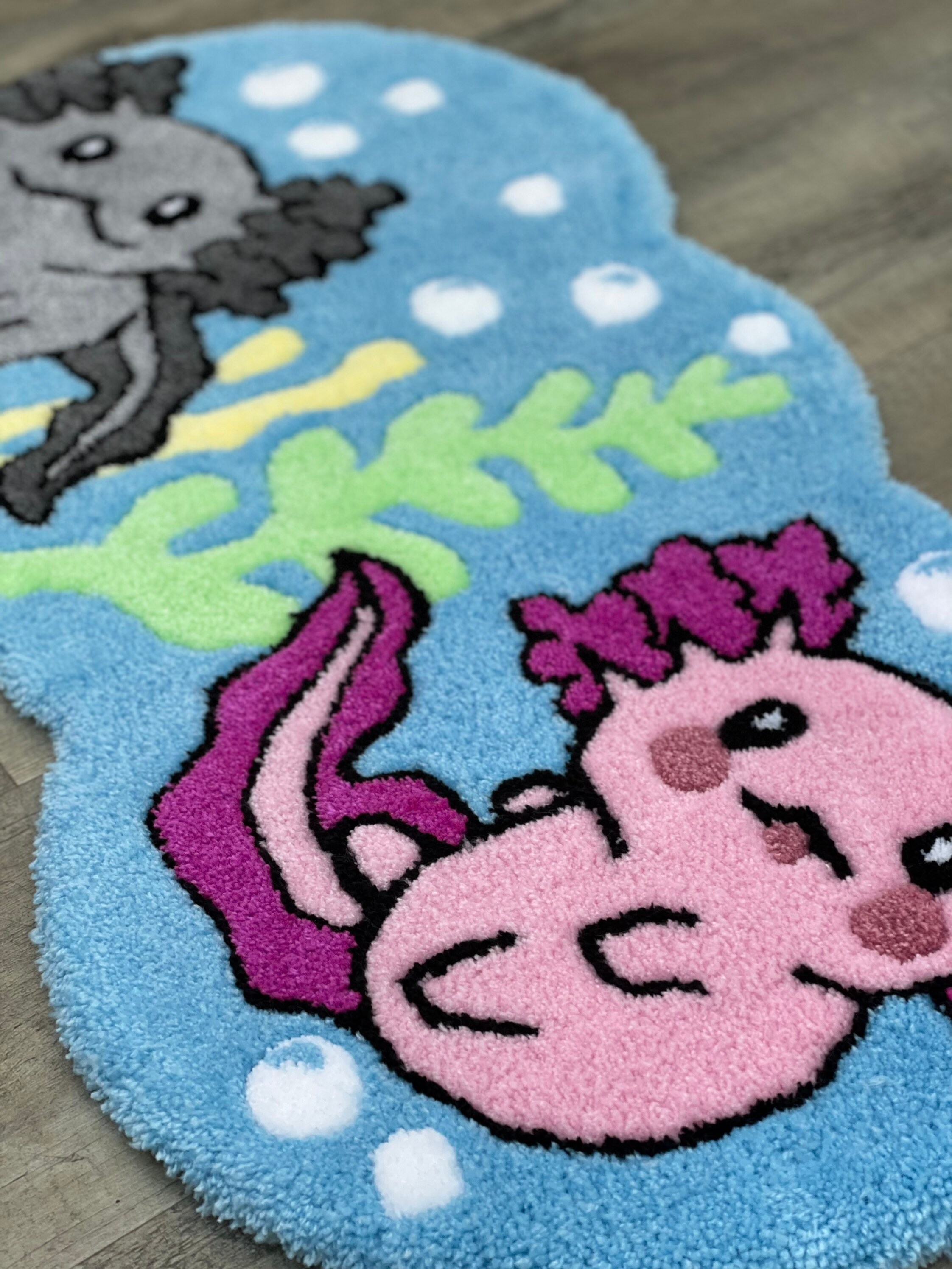 Axolotl Rug Tufted Rug Axolotl Custom Rug | Etsy UK