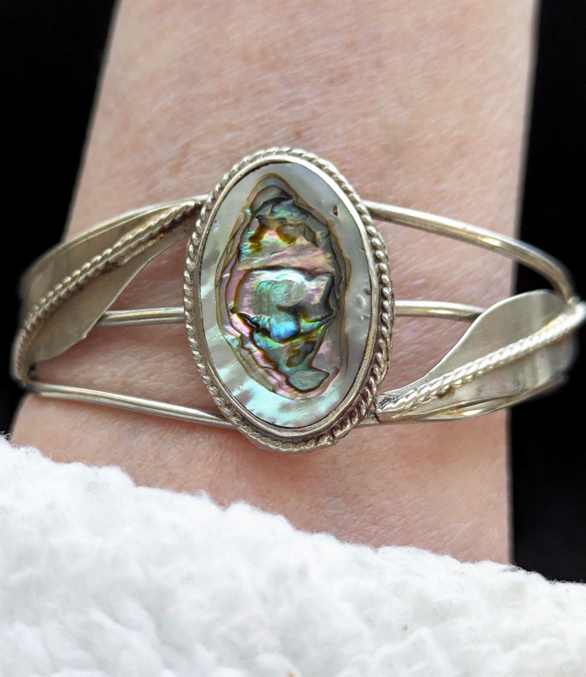 Vintage Abalone Shell Cuff Bracelet Marked Mexico 6” - Etsy