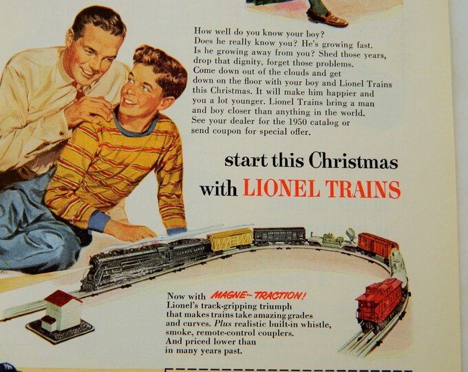 1950 Ad Lionel Train Advertisement Vintage Lionel Train - Etsy
