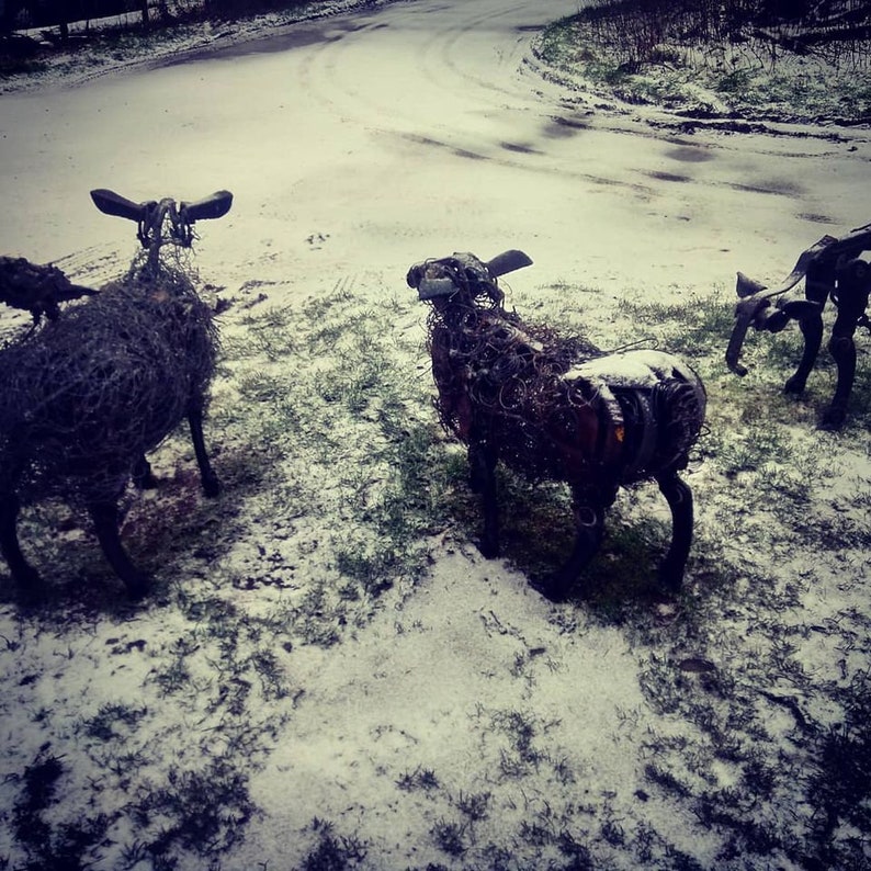 Sheep Sculptures recycled by Lucas Dew - Etsy UK