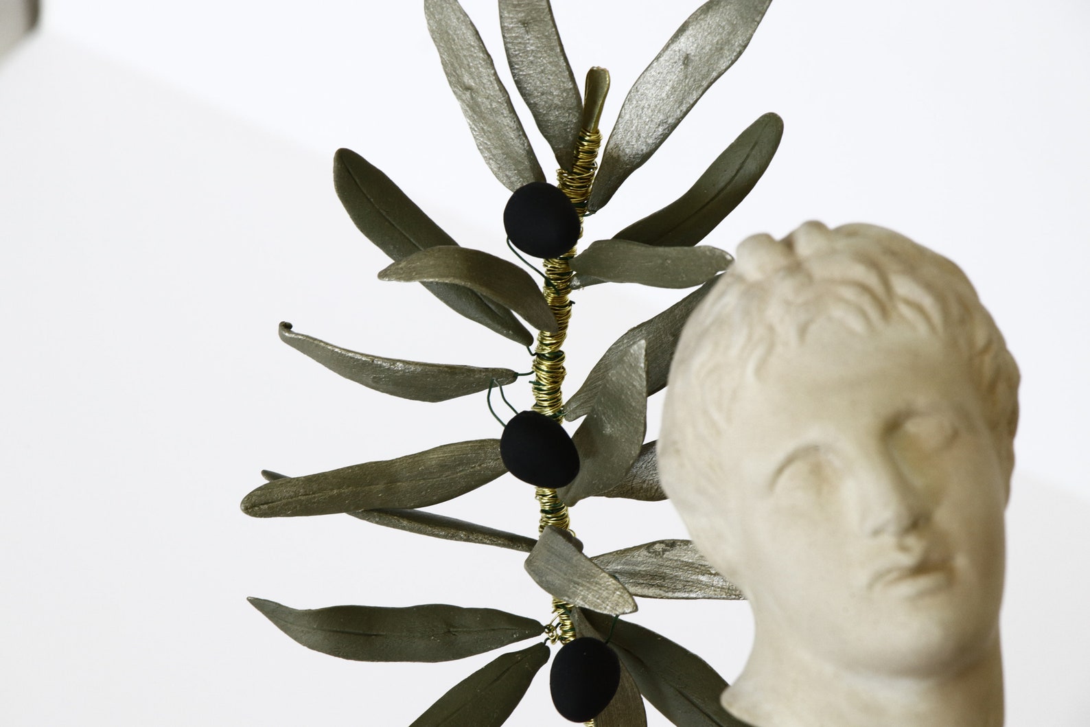 Olive Branch Sculpture Greek Symbol of Peace Wisdom and | Etsy