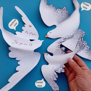 Large Flock of 5 White Sculpted Doves - Symbol of Peace - Flying Bird ...