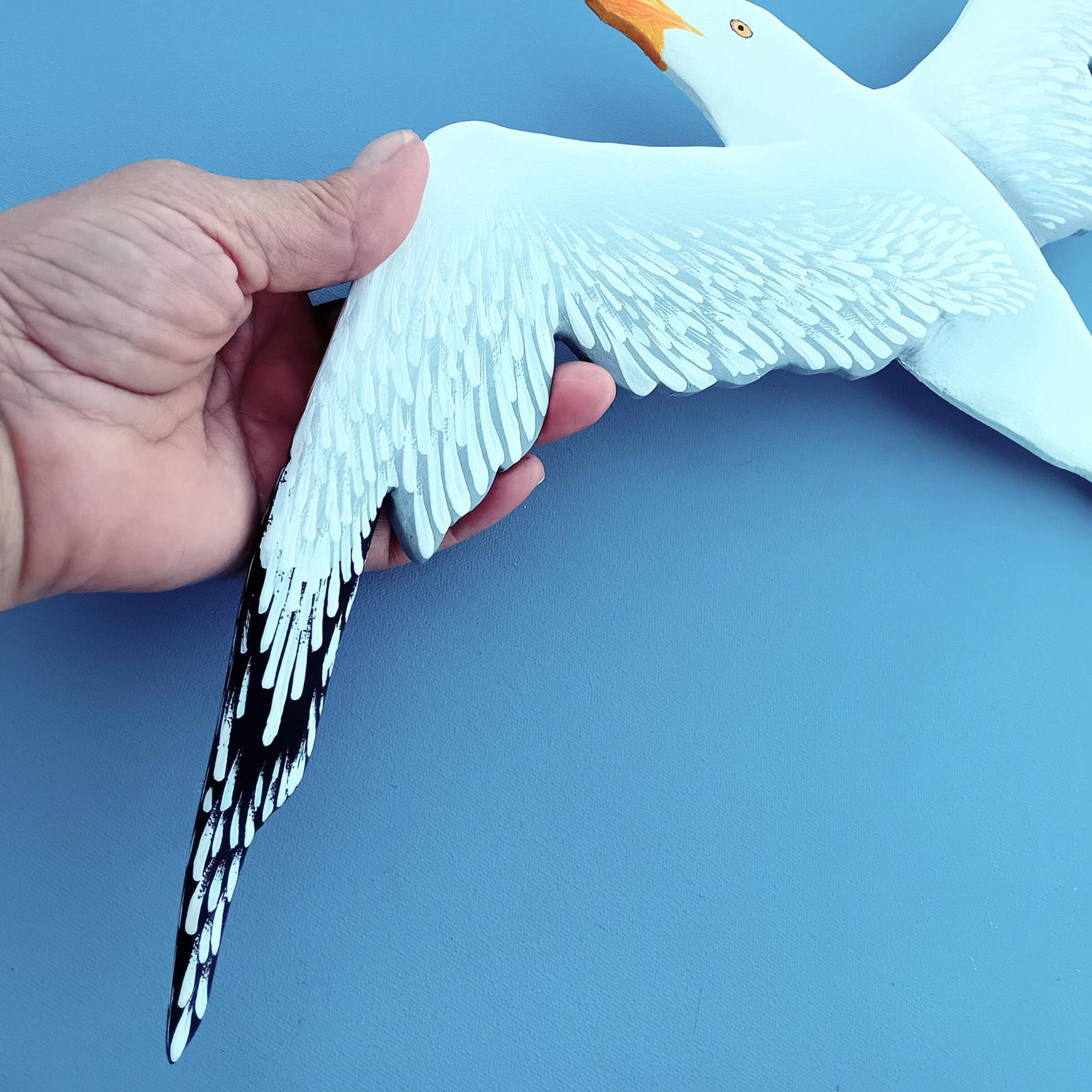 Hand Carved Wooden Seagull Wall Art: Coastal Beach House Decor, Set of ...