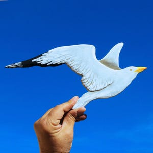 Hand-carved Wooden Seagull Wall Art: Coastal Beach Home Decor, White ...