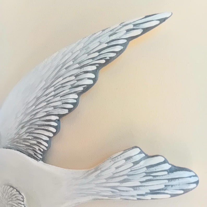 Hand Carved Wooden Dove of Peace Wall Art: Ceramic Olive Branch ...