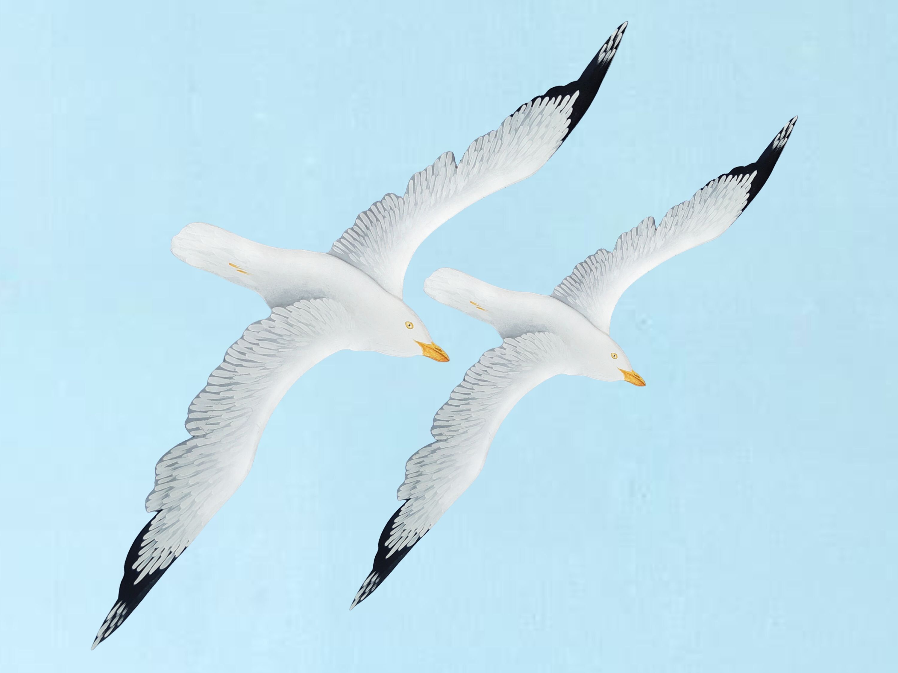 Wooden Flying Seagulls