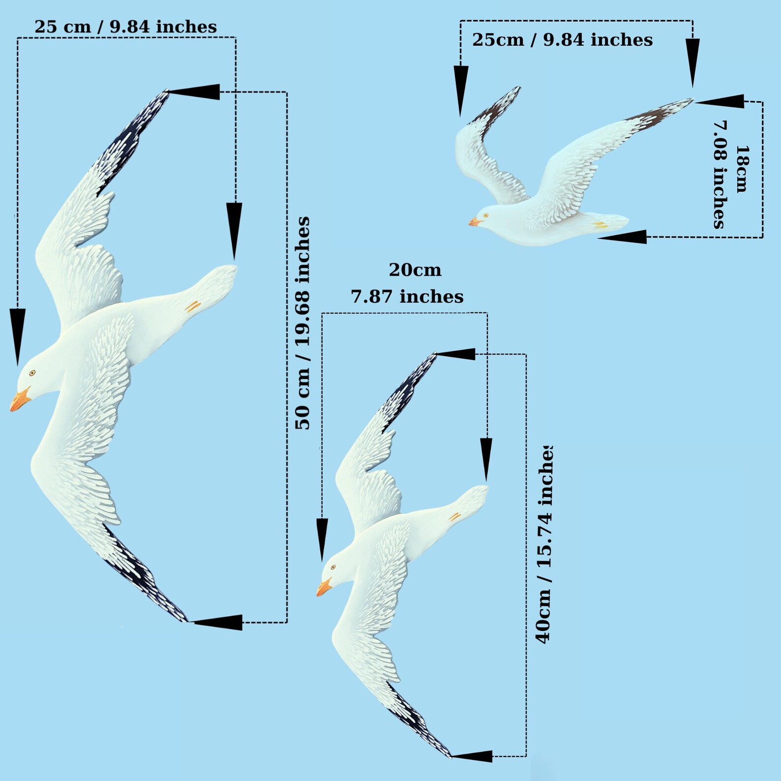 Hand Carved Wooden Seagull Wall Art: Coastal Beach House Decor, Set of ...