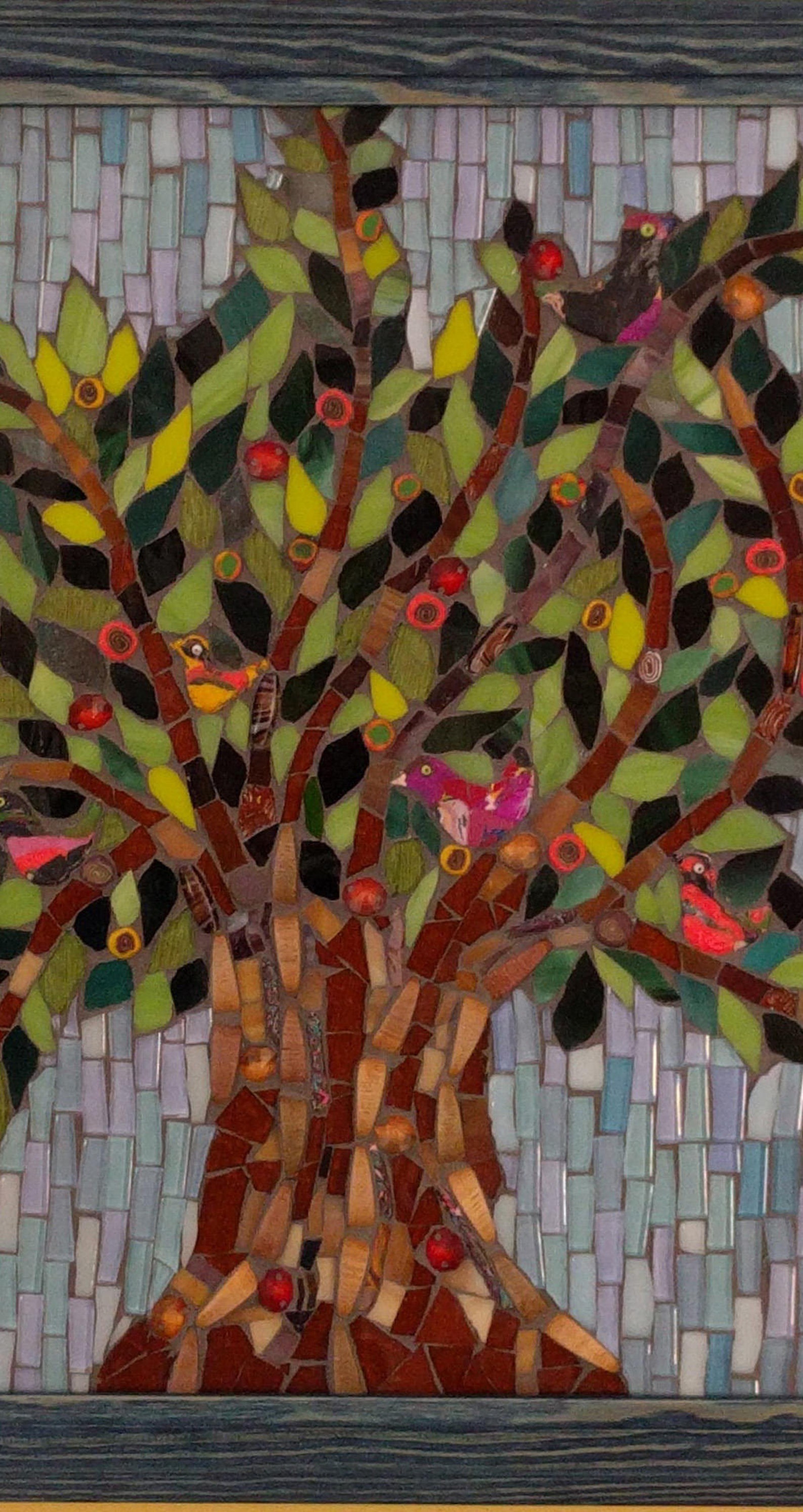 Mosaic Picture: the Happy Tree. Stained Glass Mosaic Art - Etsy