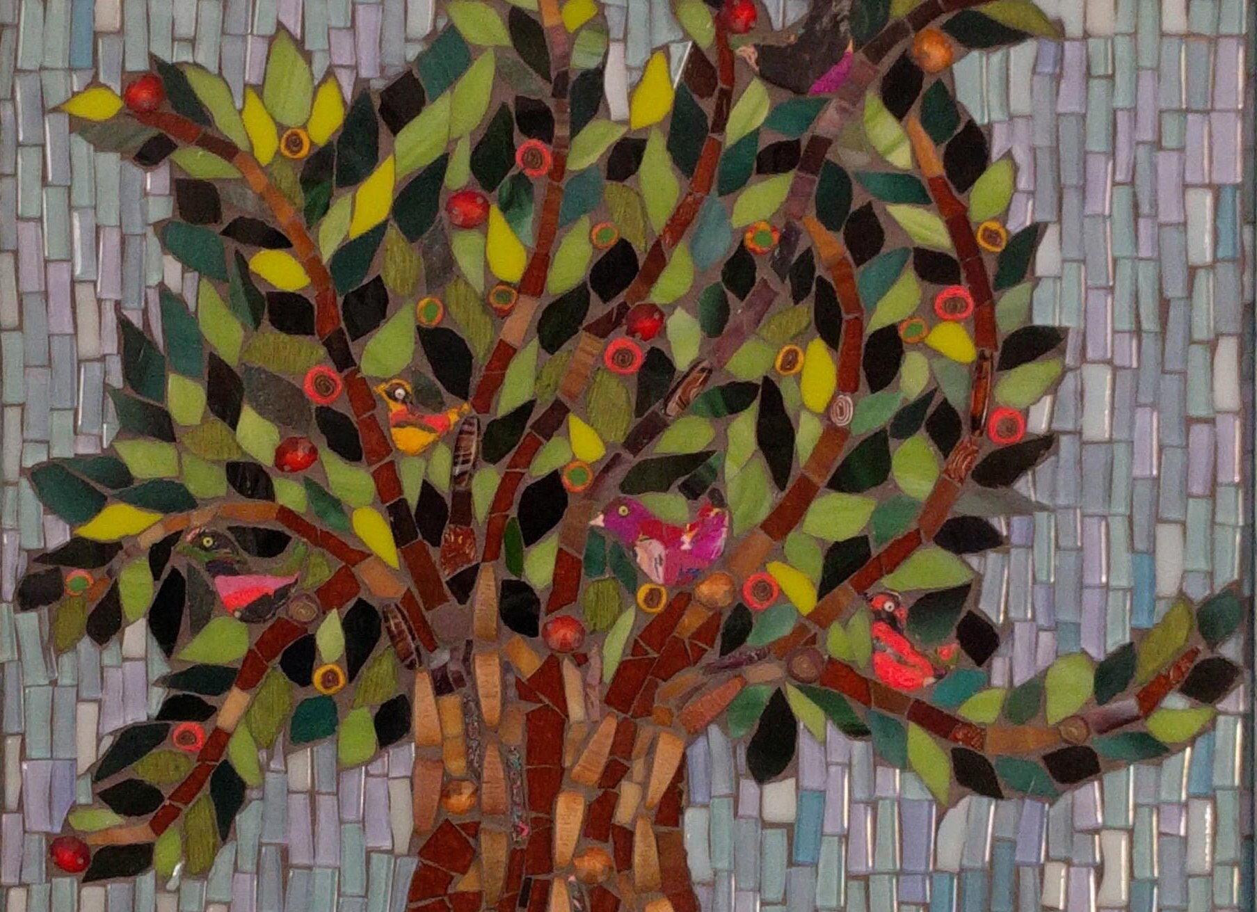 Mosaic Picture: the Happy Tree. Stained Glass Mosaic Art - Etsy