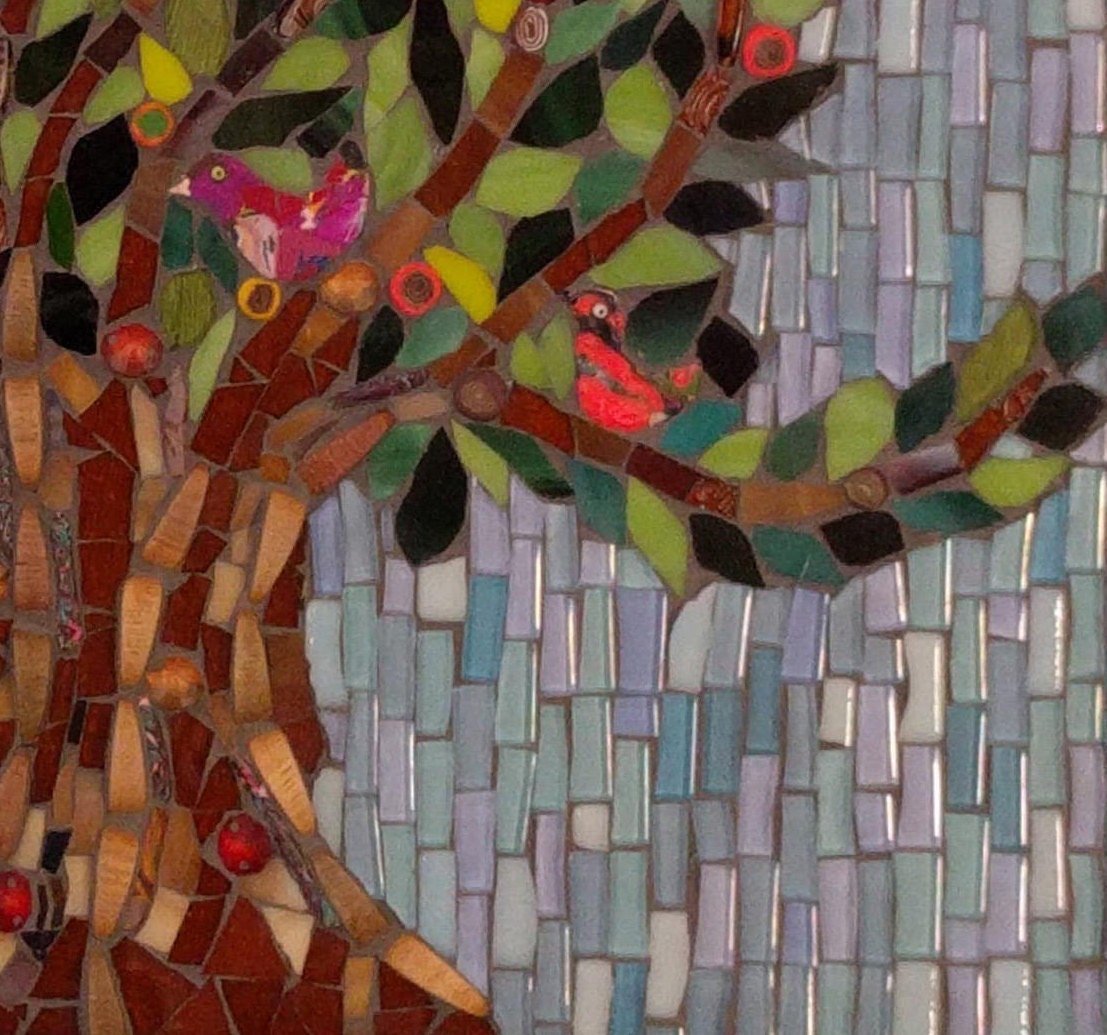 Mosaic Picture: the Happy Tree. Stained Glass Mosaic Art - Etsy