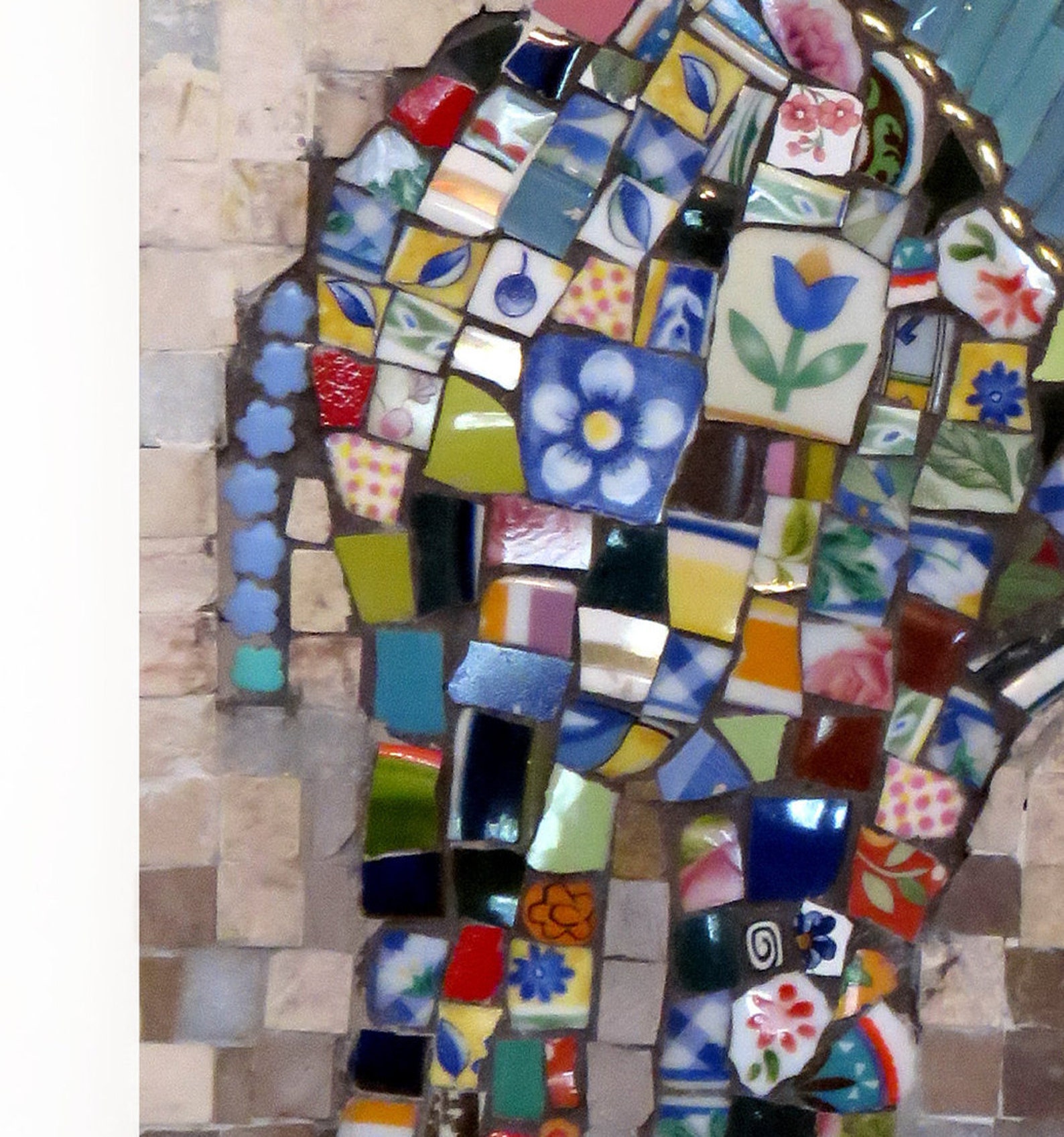 Mosaic Elephant Picture. Original Art Mixed Media With - Etsy