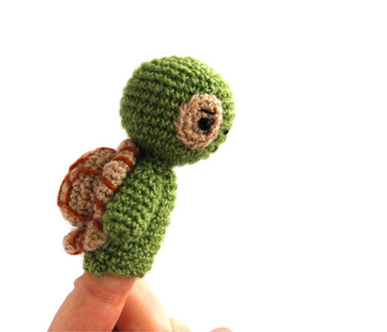 Amigurumi Turtle Pattern, Crochet Finger Puppet Tutorial, Turtle PDF ...