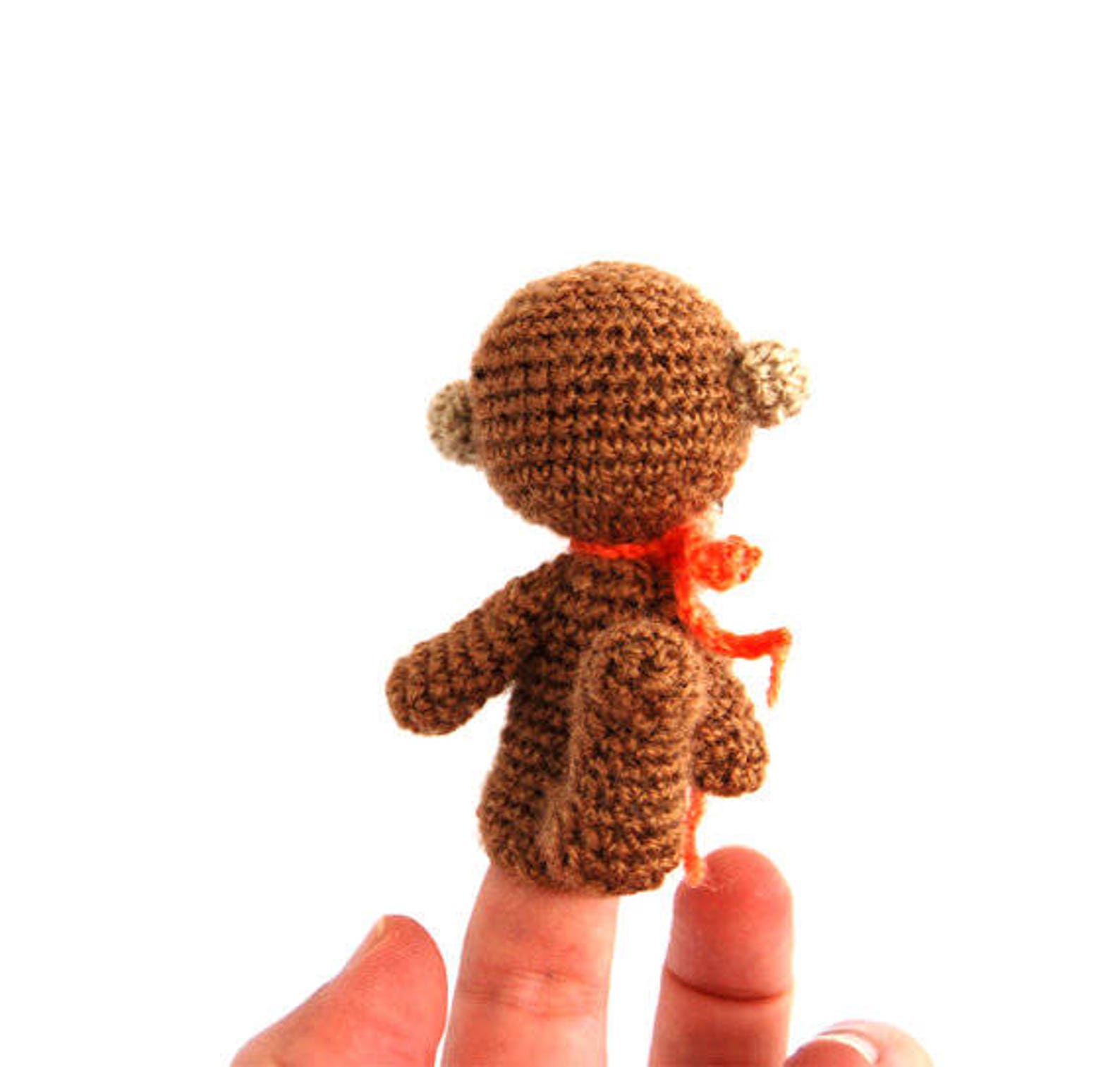 Monkey Crochet Pattern, Animal Finger Puppet, Digital Description, PDF ...