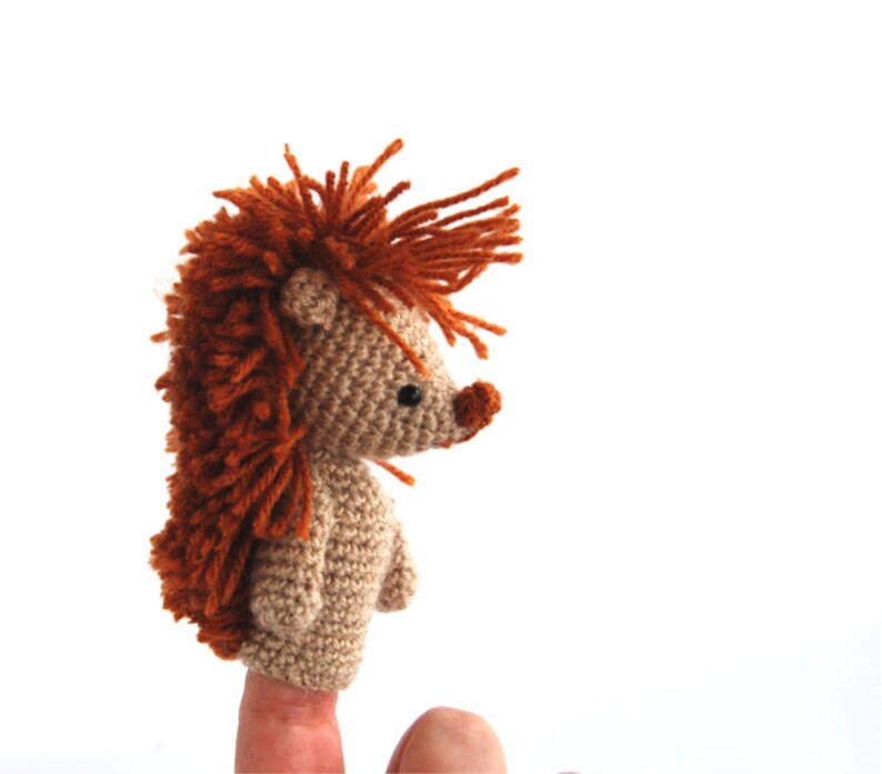 Hedgehog Amigurumi Pattern, Crochet Finger Puppet, Hedgie Puppet ...