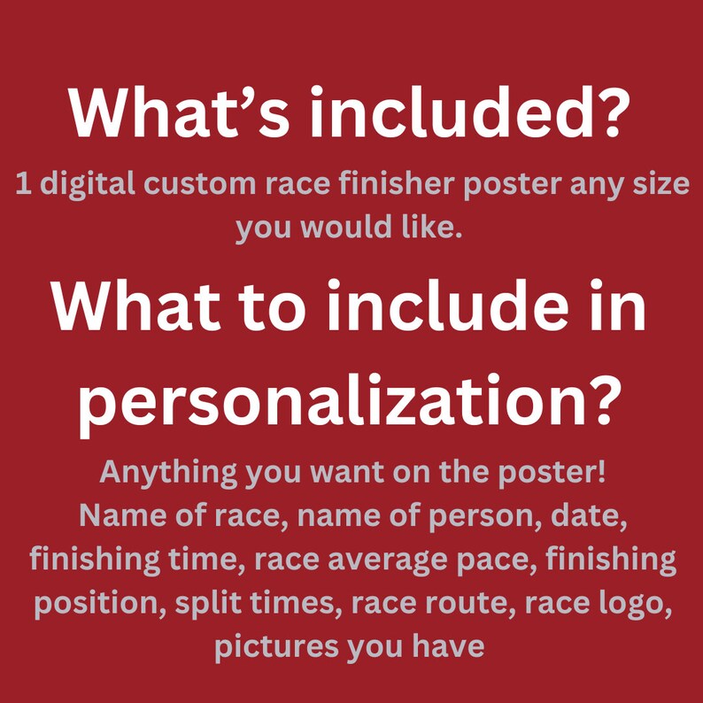 Custom Race Finishers Poster - Etsy