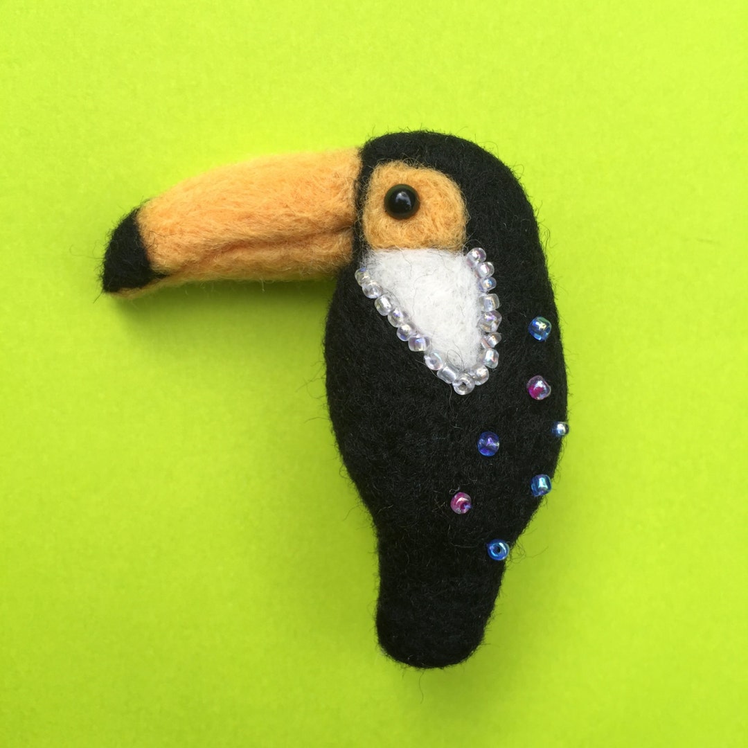 Toucan Needle-felt Wool Brooch - Etsy Hong Kong