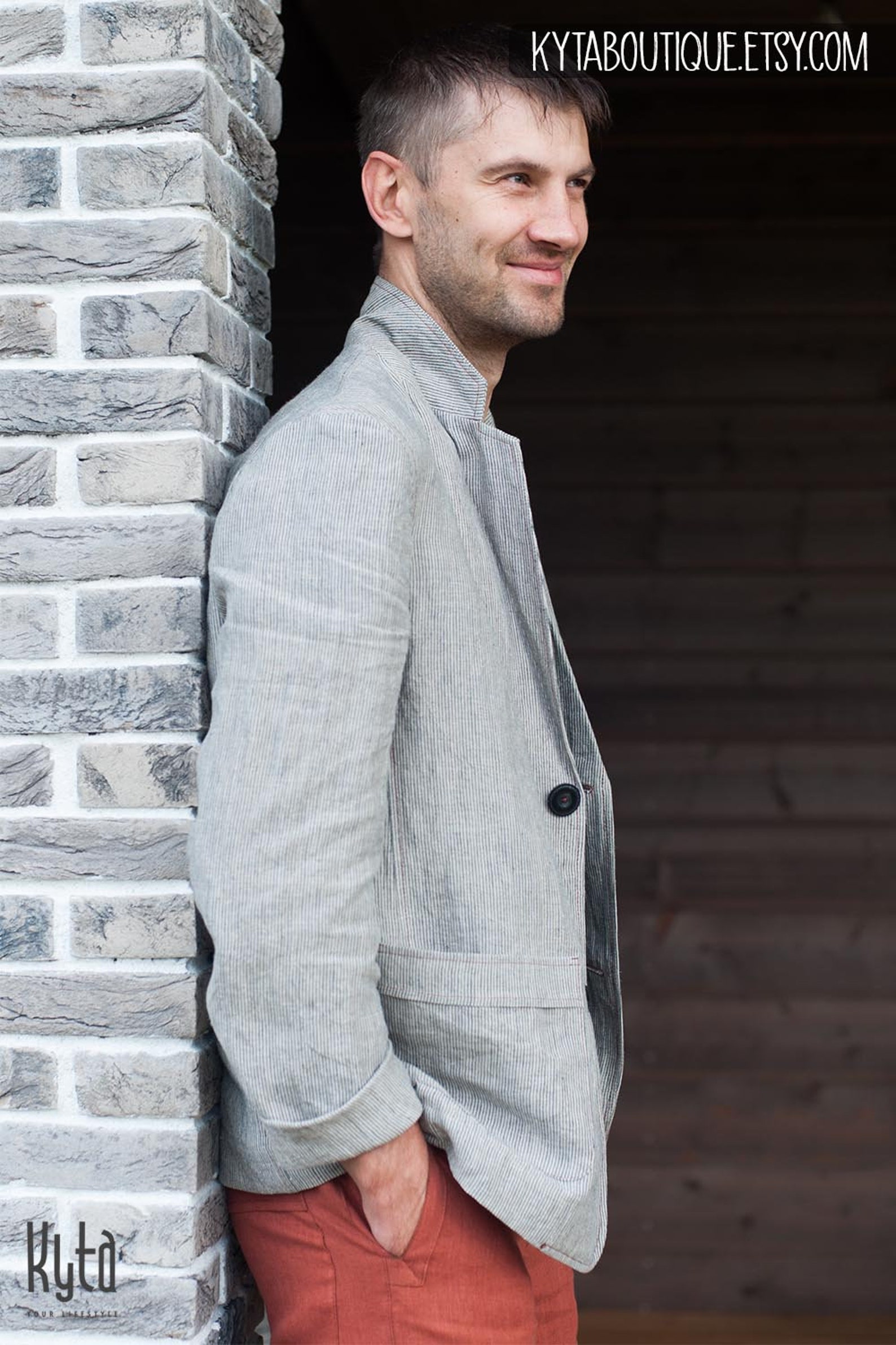 STRIPED Linen Jacket for Men 25 COLORS Linen Men Cardigan - Etsy