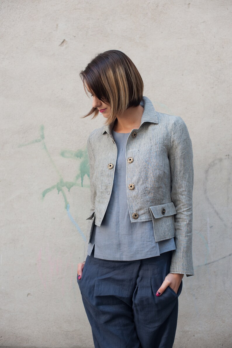 Linen Dress and Linen Jacket Set Mix and Match Linen Dress for - Etsy