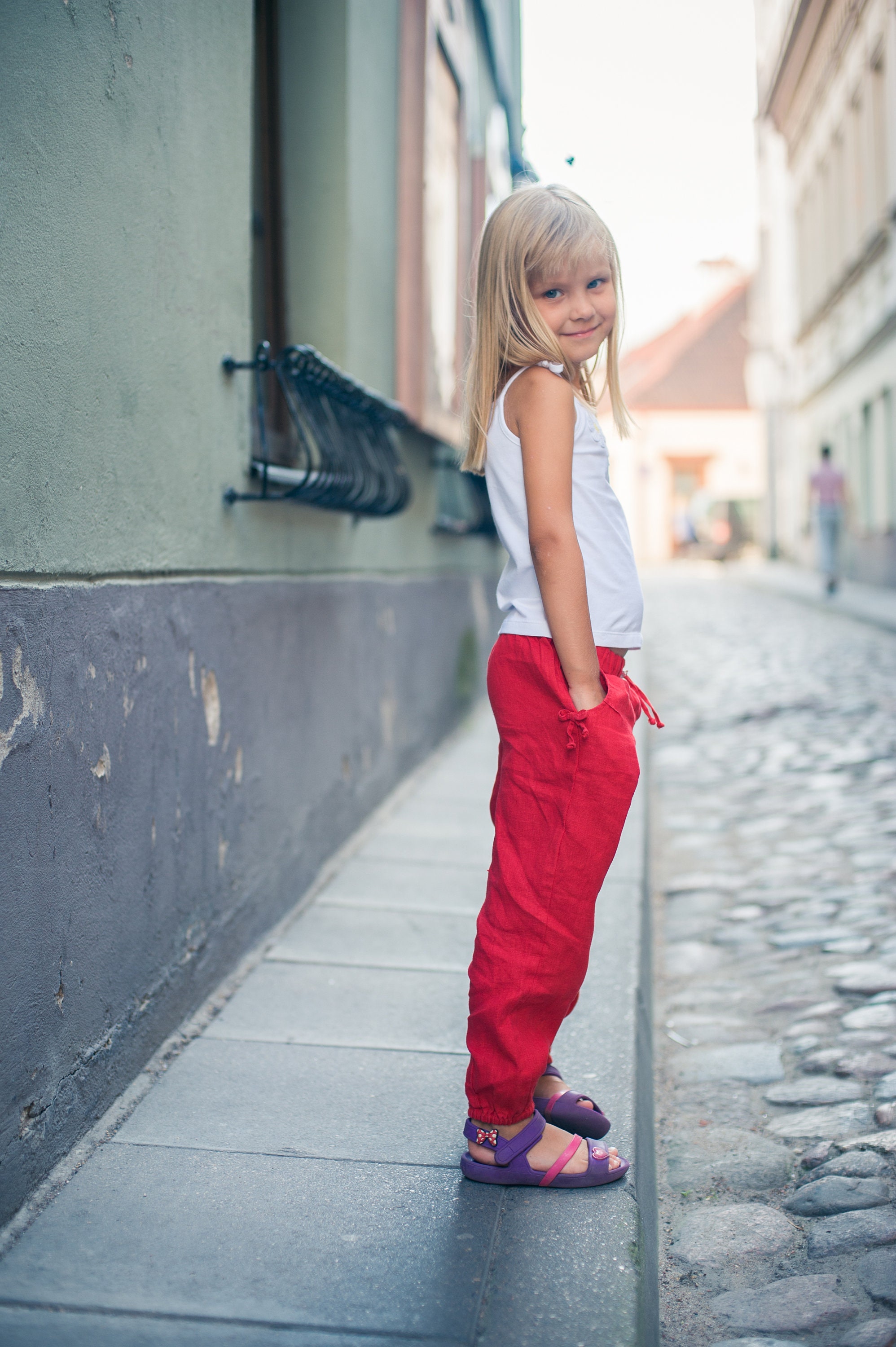 GIRLS Linen Pants for Summer Linen Trousers for Girls Casual | Etsy